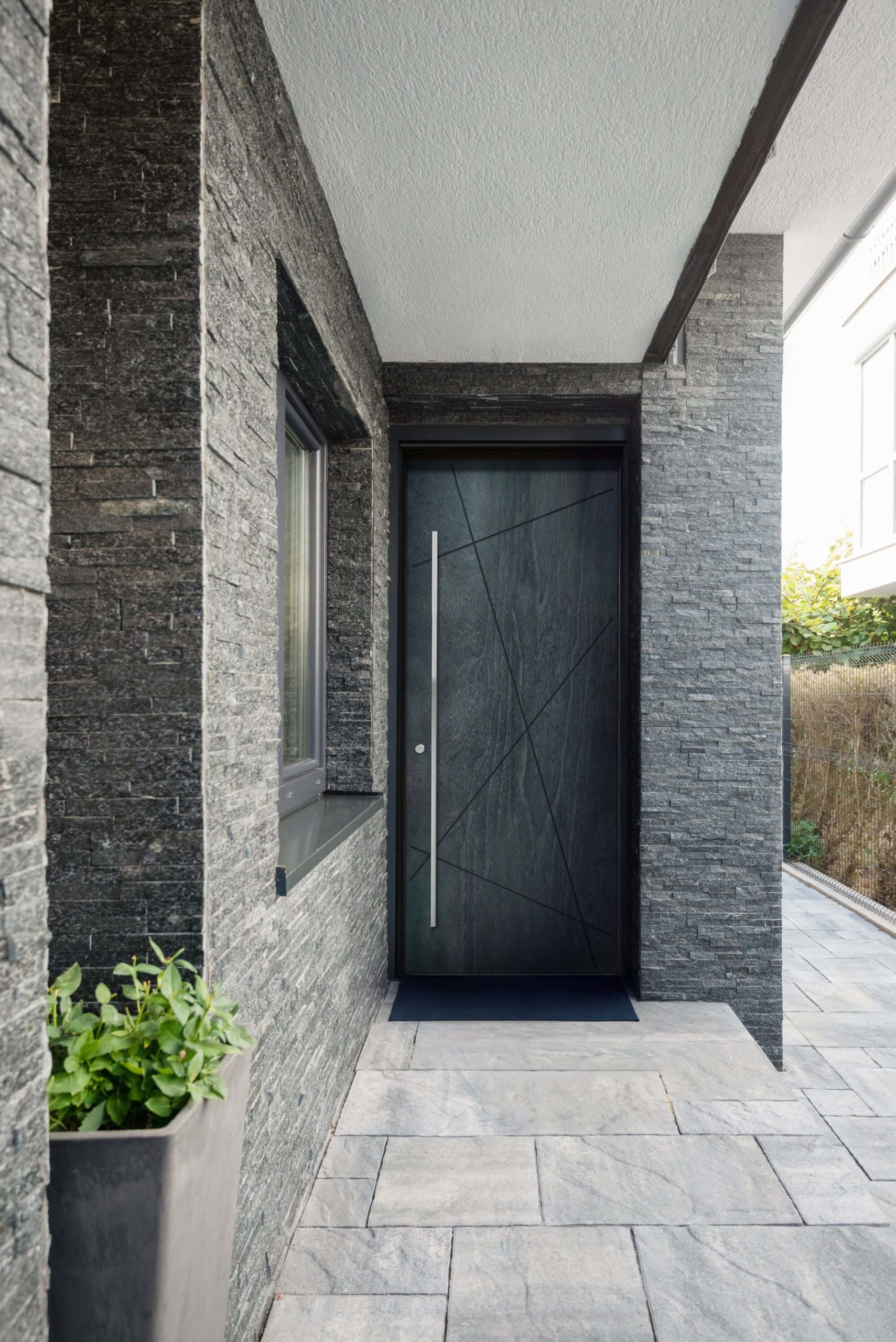 The Milo Contemporary Cherry Engraved Fiberglass Exterior Door | Milo ...